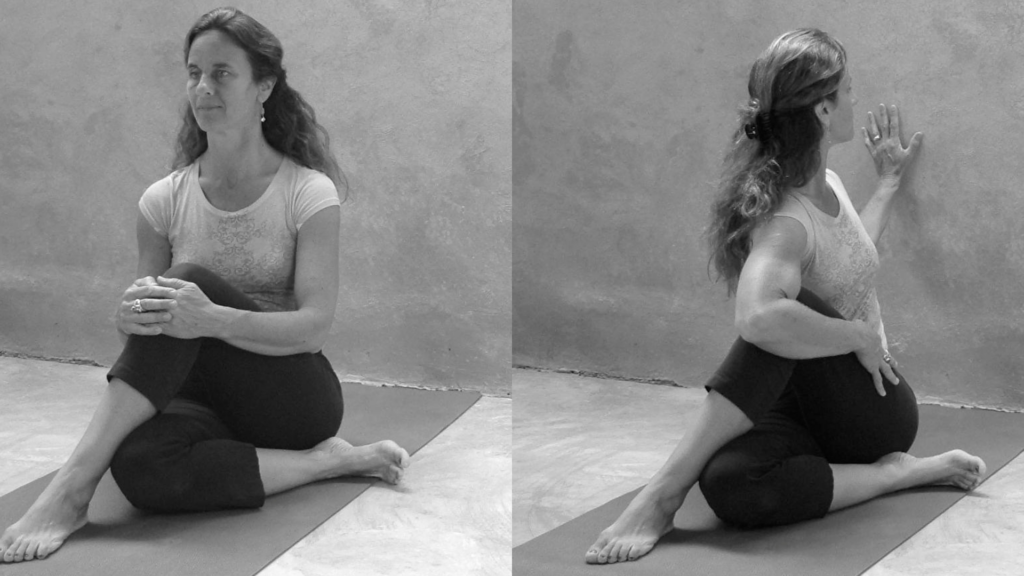 Mindful Twisting: Seated Spinal Twist Pose at the Wall - YogaUOnline
