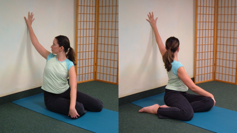 Mindful Twisting: Seated Spinal Twist Pose at the Wall - YogaUOnline